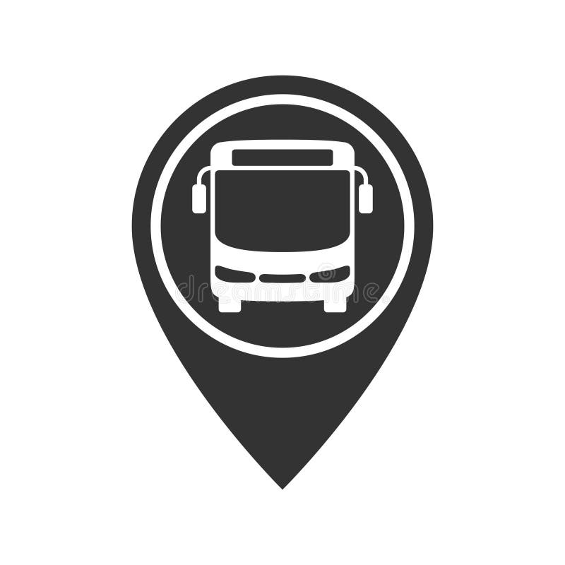 Bus on the Map Pointer Graphic Icon Stock Vector - Illustration of ...