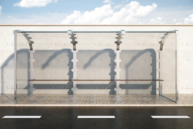 Bus stop, front view stock vector. Illustration of river - 91319774