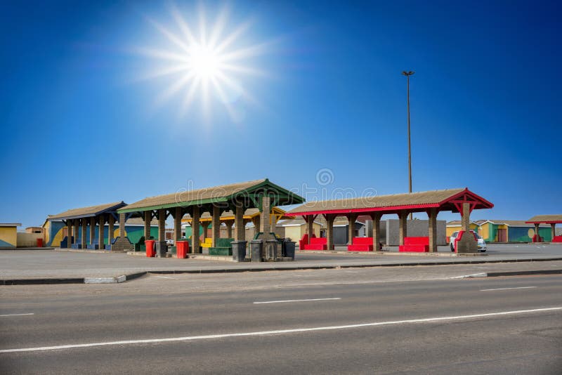 Bus stop in Namibia stock photo. Image of shelter, african - 269348316