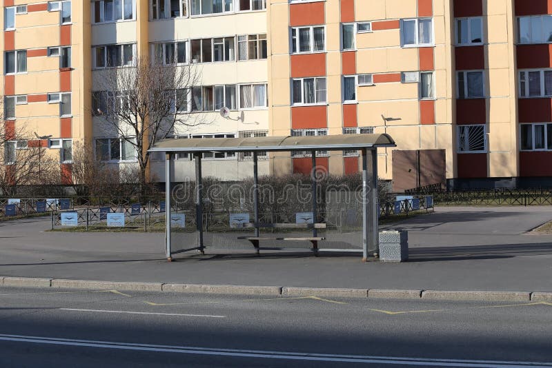 A Bus Stop with a Partially Enclosed Waiting Area Editorial Image ...