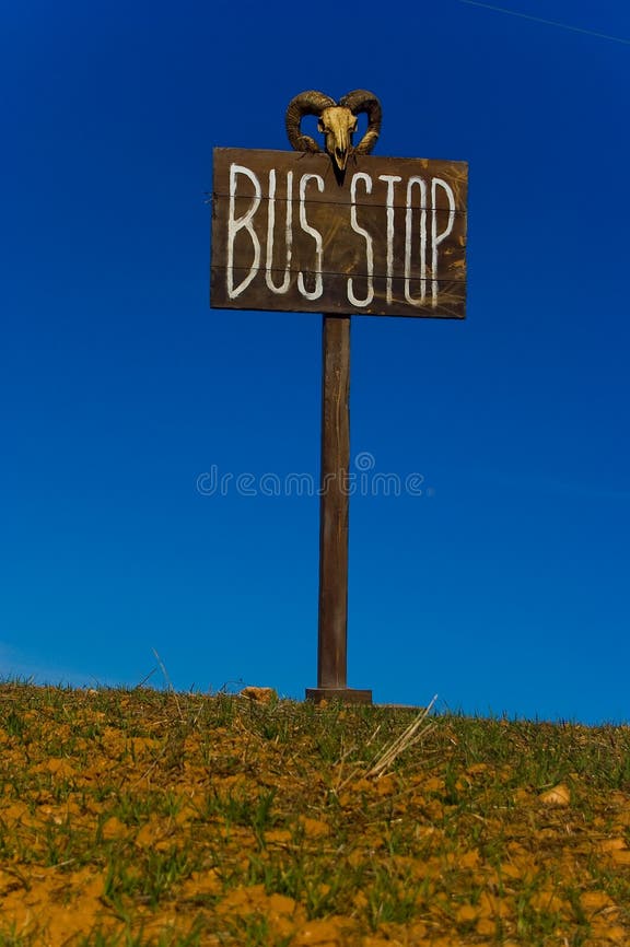 Bus stop post. stock photo. Image of roadside, baggage - 4496750