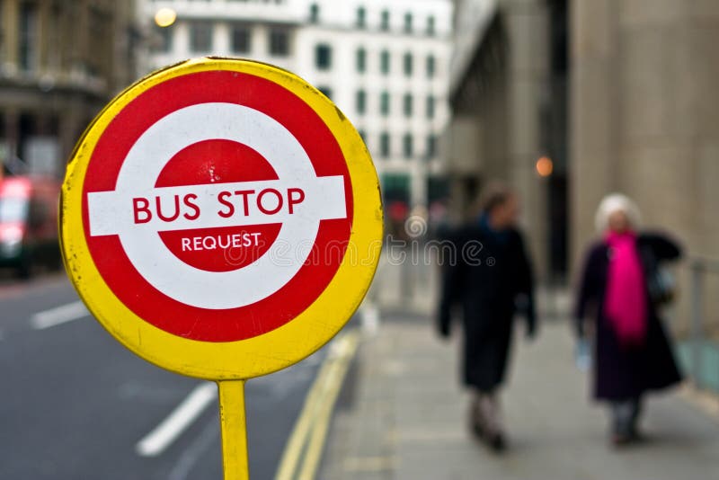 Bus stop sign stock image. Image of mode, elementary, metal - 5119875