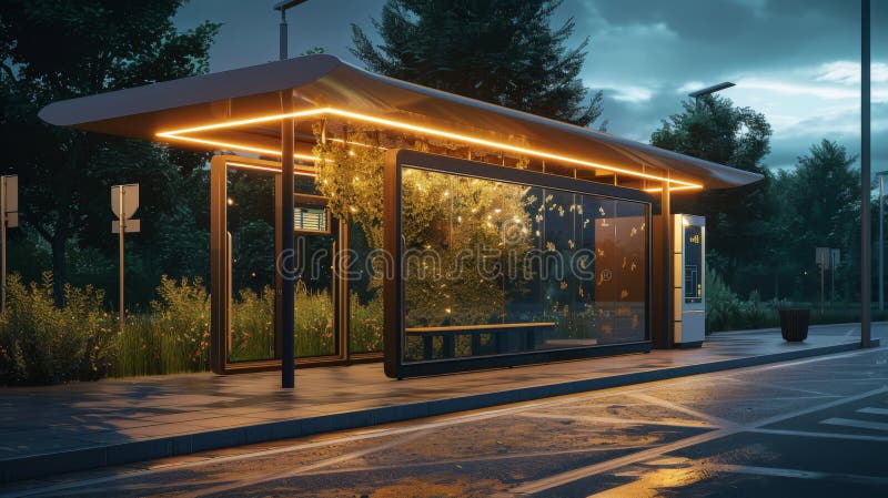 Bus Stop by the Roadside stock image. Image of drop - 315827177