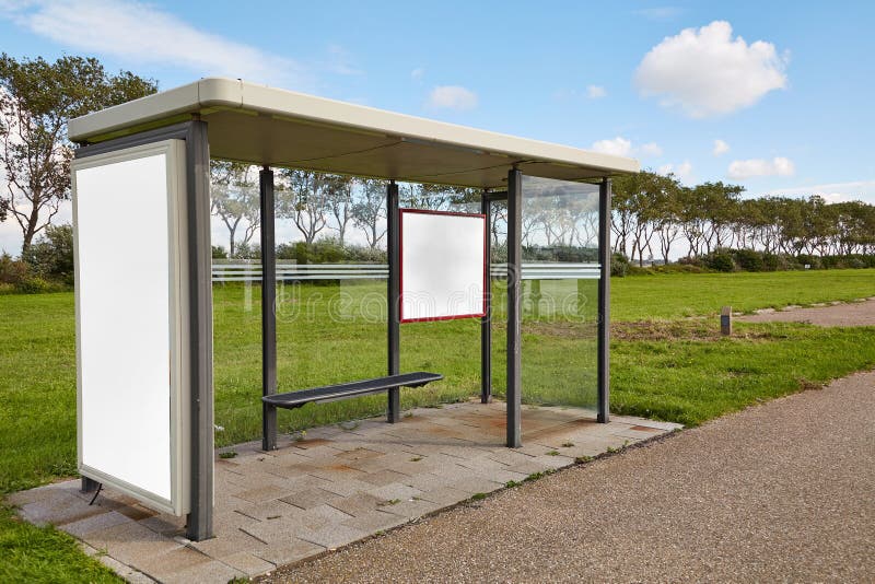Bus Stop in a Suburban Area Stock Image - Image of suburb, system ...