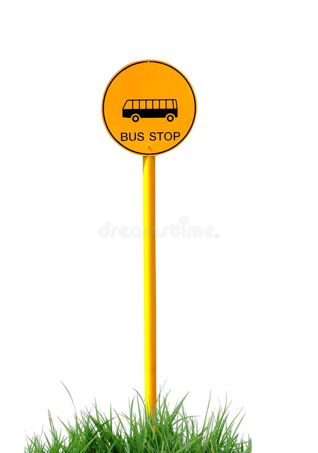 Bus stop sign stock image. Image of station, symbol, yellow - 18333023