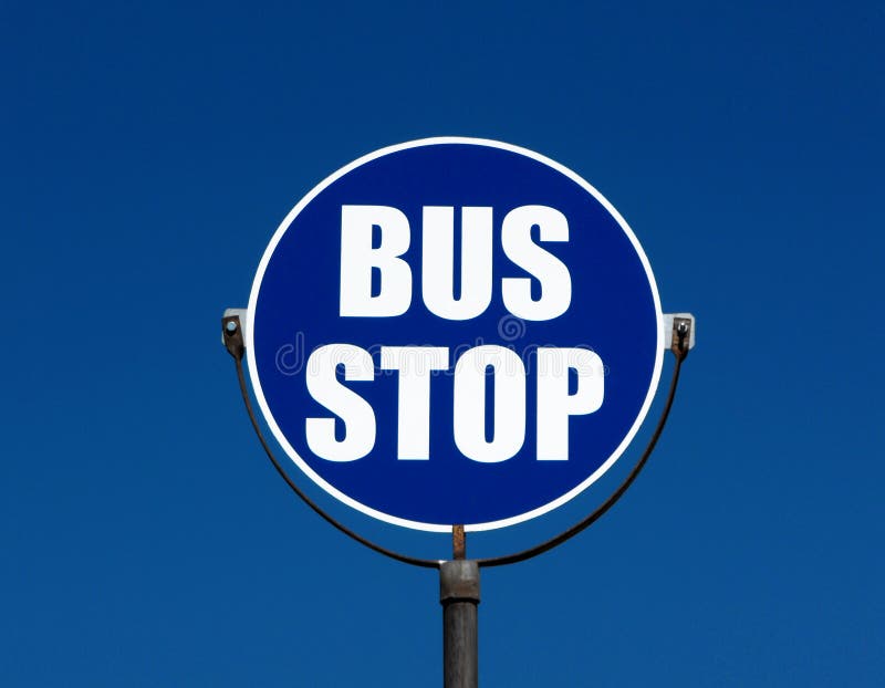 Blue Bus Stop Sign
