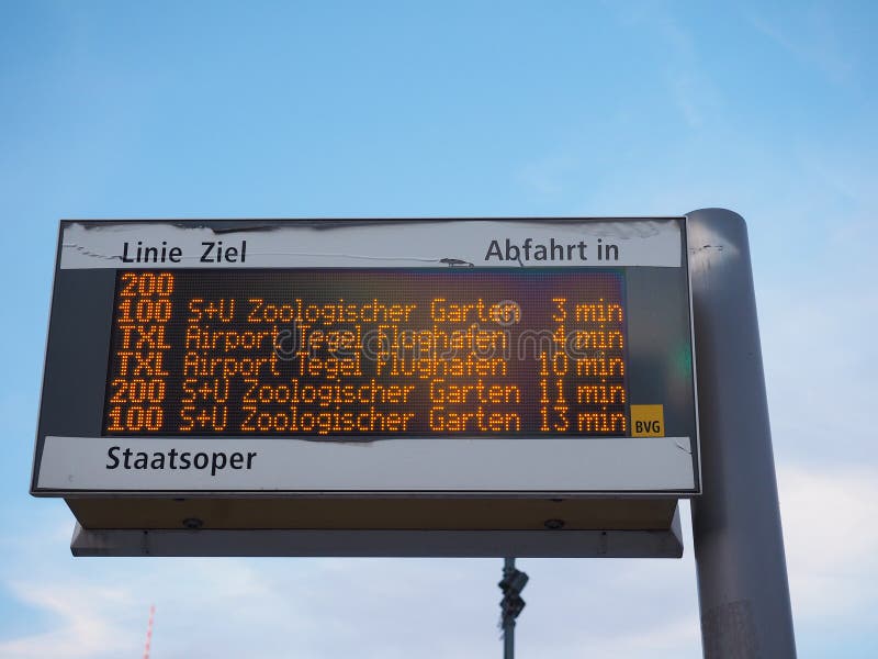 Bus stop sign in Berlin stock photo. Image of autobus - 150214326