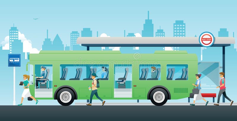 Bus stop sign. stock vector. Illustration of station - 310092308