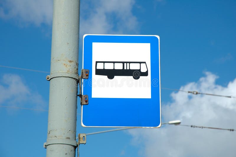 Bus stop sign stock image. Image of white, fixed, travel - 42722681