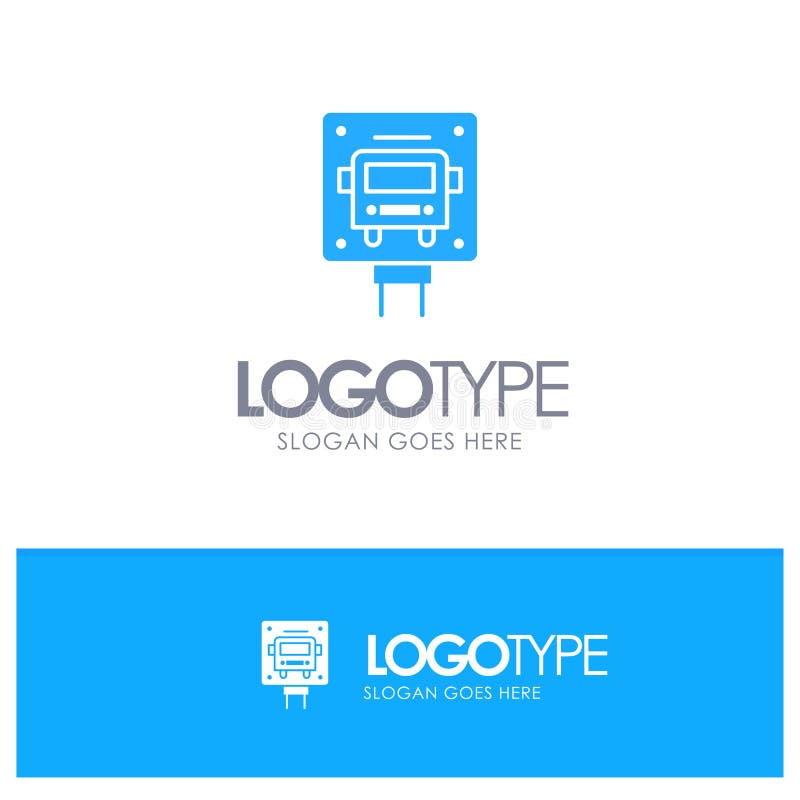 Bus, Stop, Sign, Public Blue Logo Vector Stock Vector - Illustration of ...