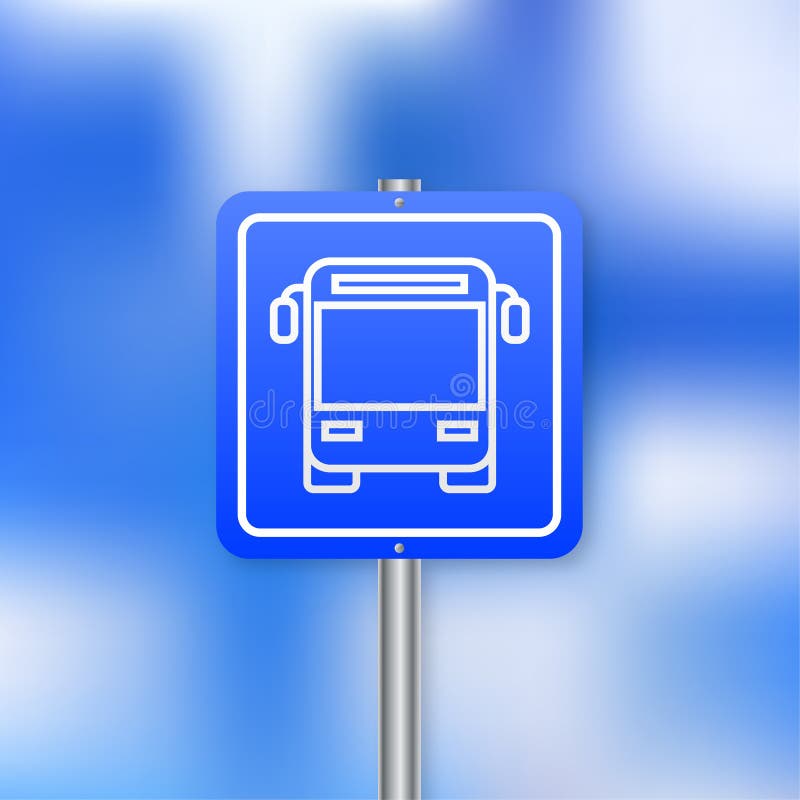Bus Stop Sign. Simple Transportation Sign. Tourist Bus. Vector ...