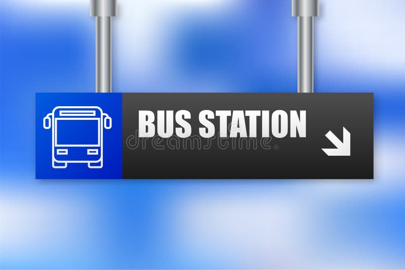 Bus Stop Sign. Simple Transportation Sign. Tourist Bus. Vector ...