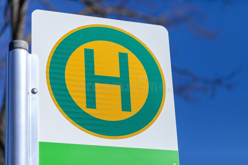 German Bus Stop Sign on a Street Stock Image - Image of symbol, german ...