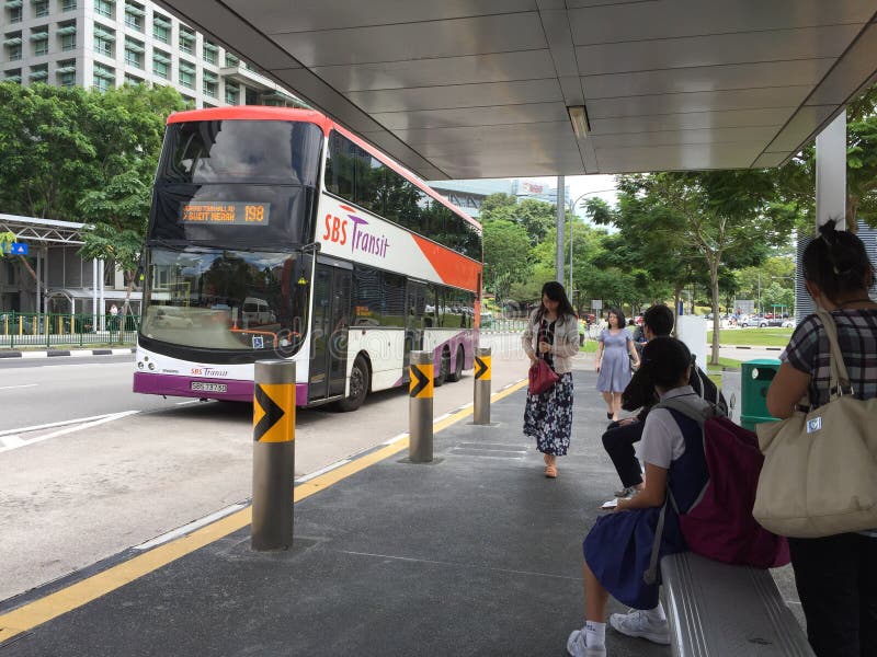 Bus stop in Singapore editorial image. Image of modern - 52592725