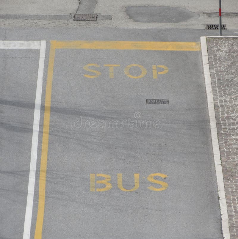 Bus stop site stock image. Image of stop, autobus, trip - 246555863