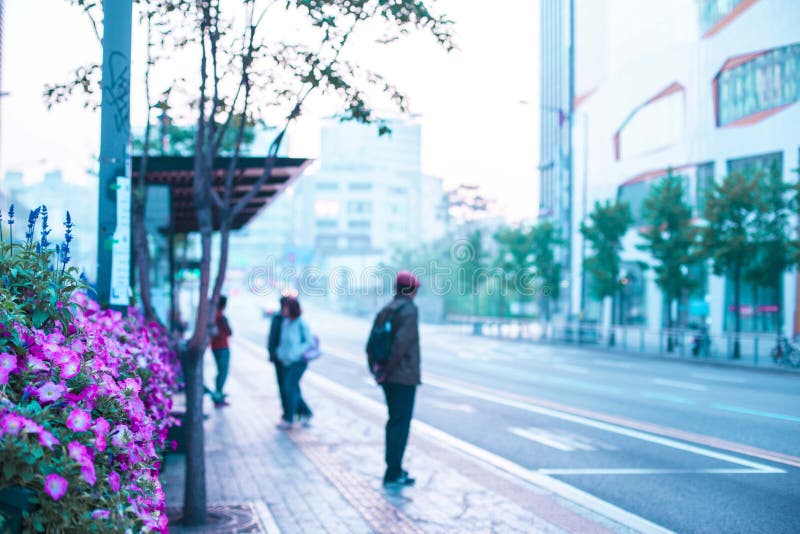 Bus stop stock photo. Image of southkore, people, stop - 72412642