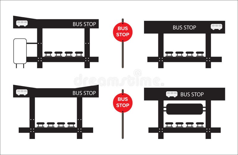 Bus stop station stock illustration. Illustration of travel - 64607210