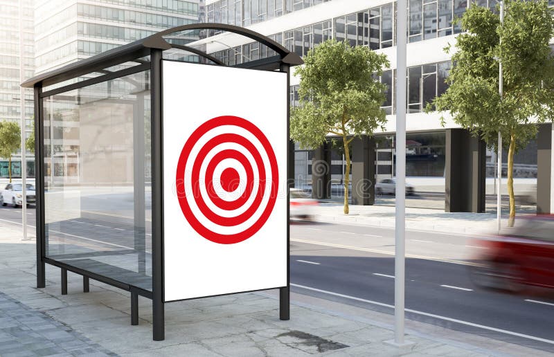 Bus stop target billboard stock photo. Image of billboard - 132754970