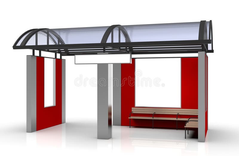 Bus Stop Template Illustration 3d Rendering Stock Illustration ...