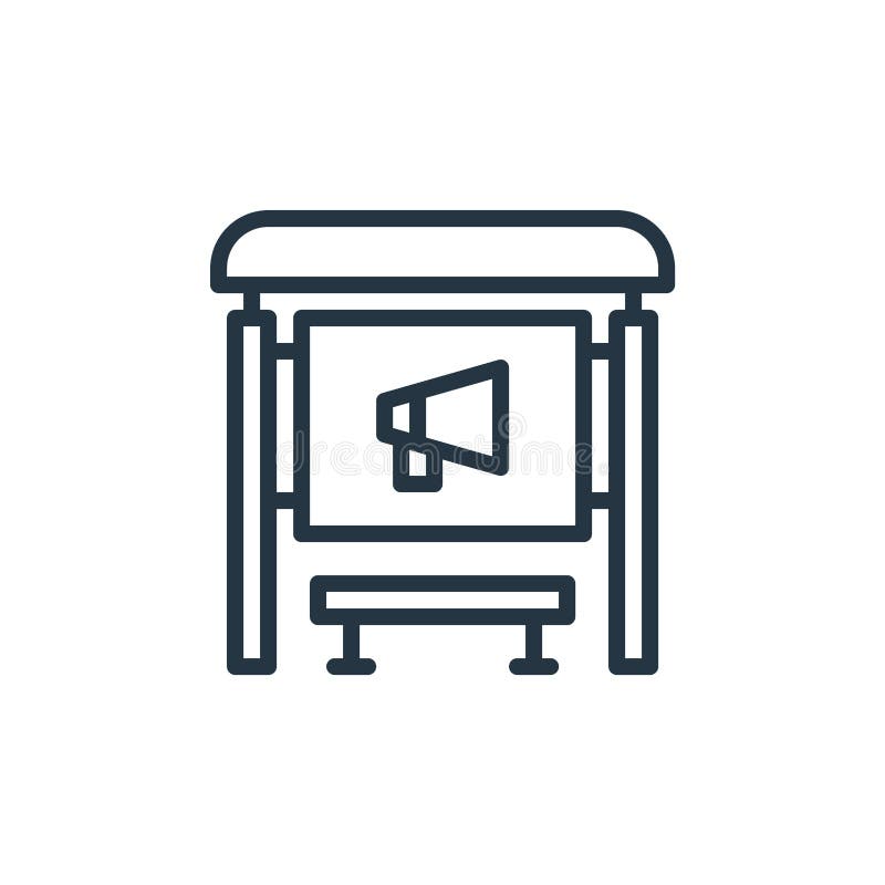 Bus Stop Vector Icon. Bus Stop Editable Stroke. Bus Stop Linear Symbol ...