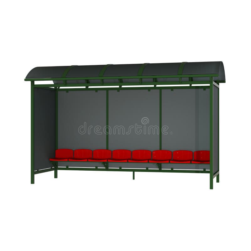 Bus Stop on a White Background. Isolate Stock Illustration ...