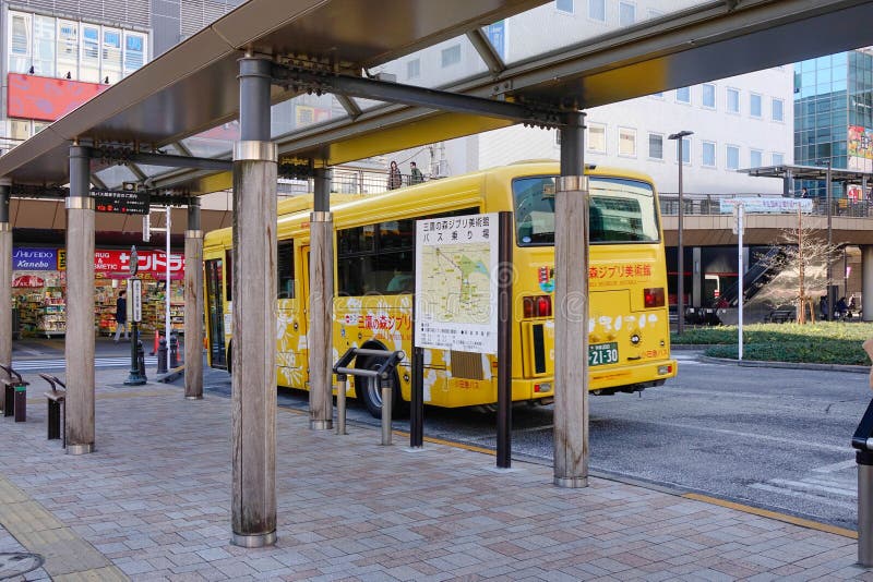 A Bus Stopping at the Station in Tokyo, Japan Editorial Stock Image ...
