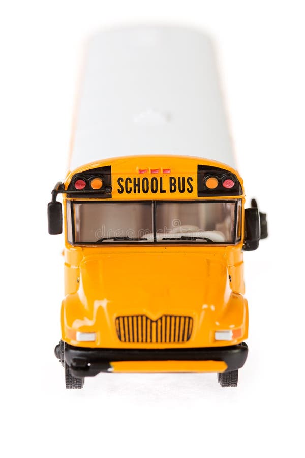 Bus: Straight on View of Toy School Bus Stock Photo - Image of isolated ...