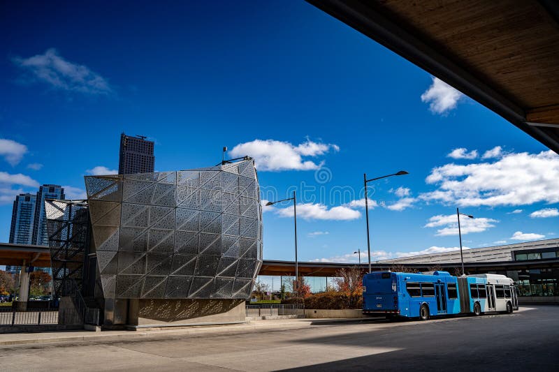 The Bus Terminal at Vaughan Metropolitan Centre. Editorial Stock Image ...