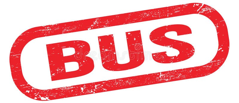 BUS, Text on Red Rectangle Stamp Sign Stock Illustration - Illustration ...