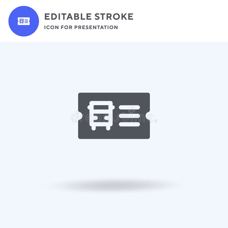 Bus Ticket Icon Vector, Filled Flat Sign, Solid Pictogram Isolated on ...