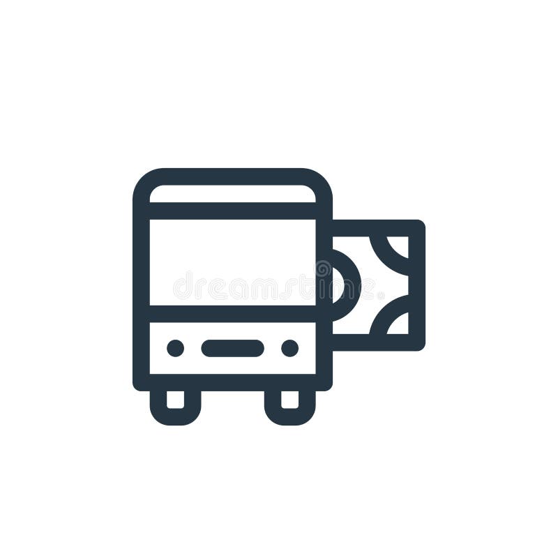 Bus Ticket Icon Vector from Public Transportation Concept. Thin Line ...