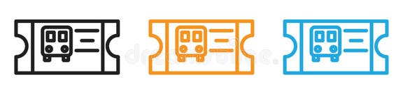 Bus Ticket Vector Logo Set Collection for Web App Ui Stock Vector ...