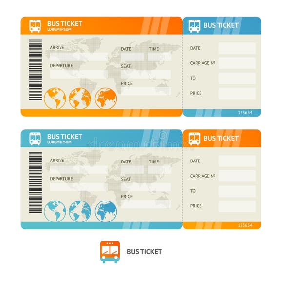 Bus ticket. Vector stock vector. Illustration of city - 58389012