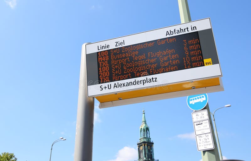 Bus Timetable Berlin Germany Editorial Photo - Image of stop, germany ...