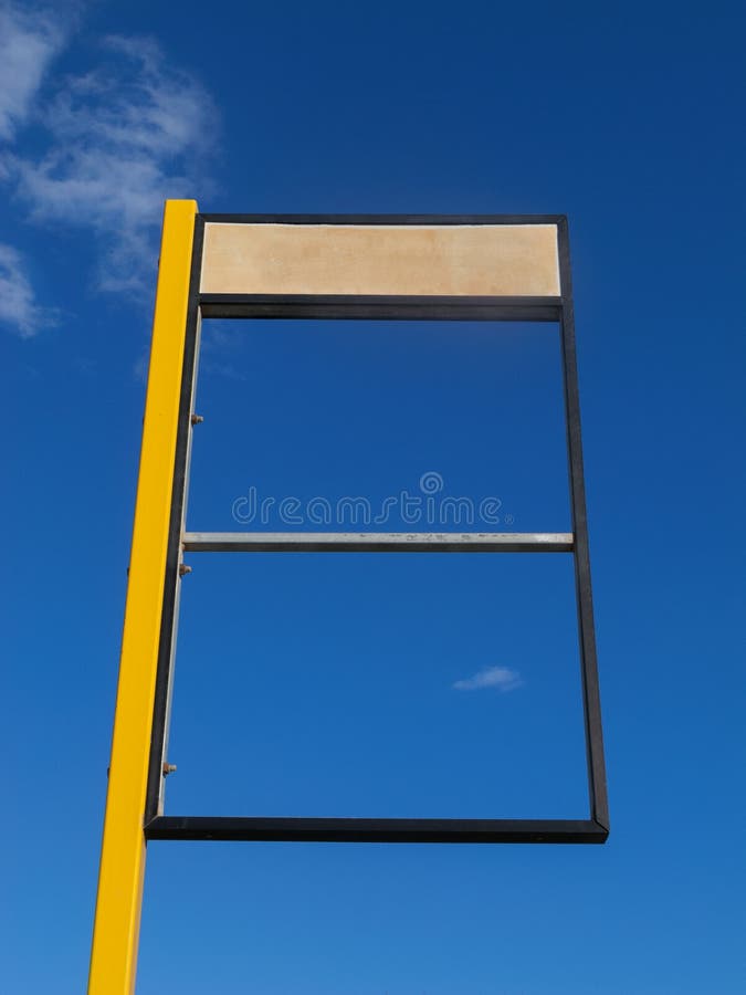 Bus Timetable Against the Blue Sky Stock Image - Image of timetable ...