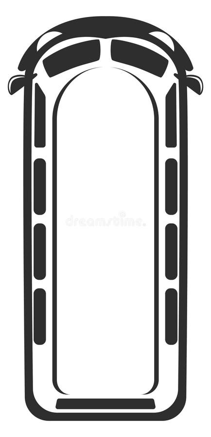 Bus Top View. Public Transport Black Icon Stock Vector - Illustration ...