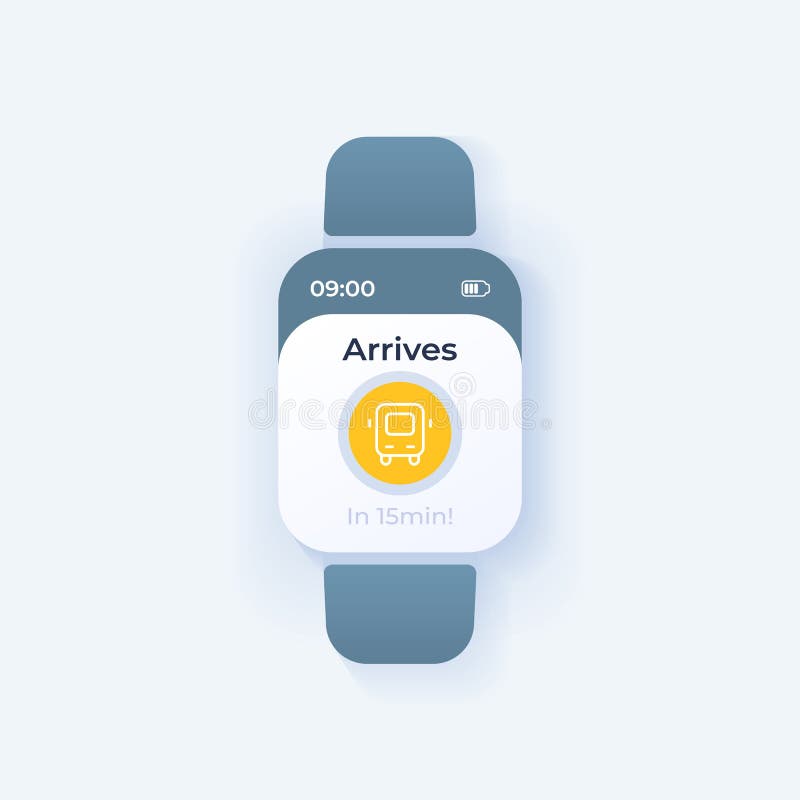 Bus Tracking Smartwatch Interface Vector Template Stock Vector ...