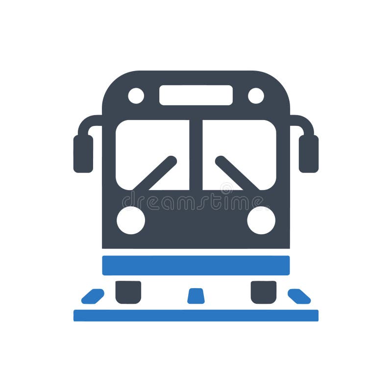 Bus on Tracks Icon stock vector. Illustration of transport - 361696156
