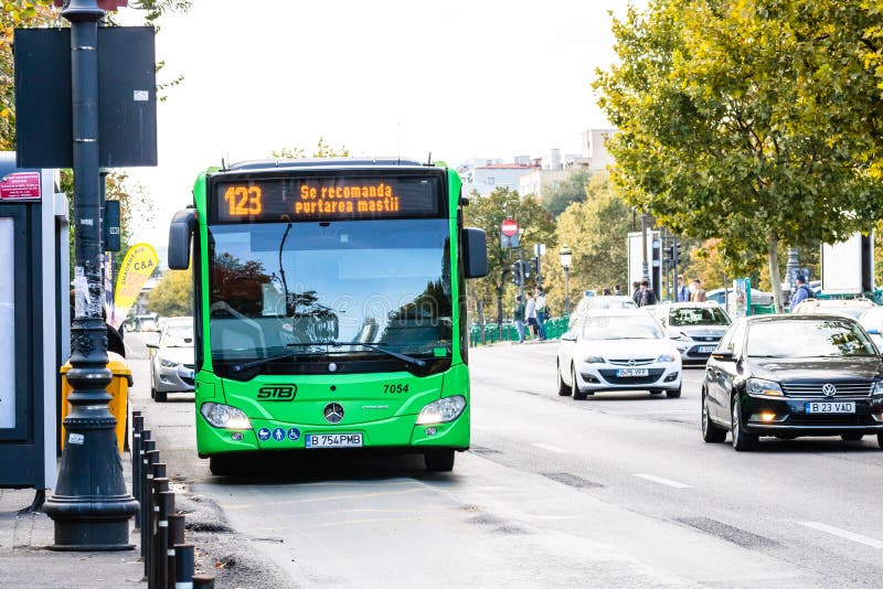 Bus in Traffic. STB Public Transport Bucharest, Romania, 2022 Editorial Photography - Image of ...