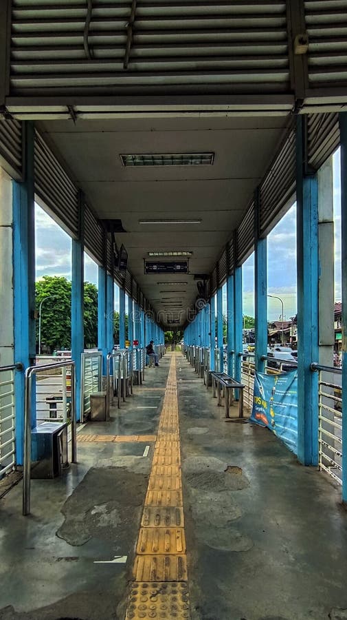 Bus TransJakarta Stop in Jakarta, Indonesia Stock Image - Image of ...