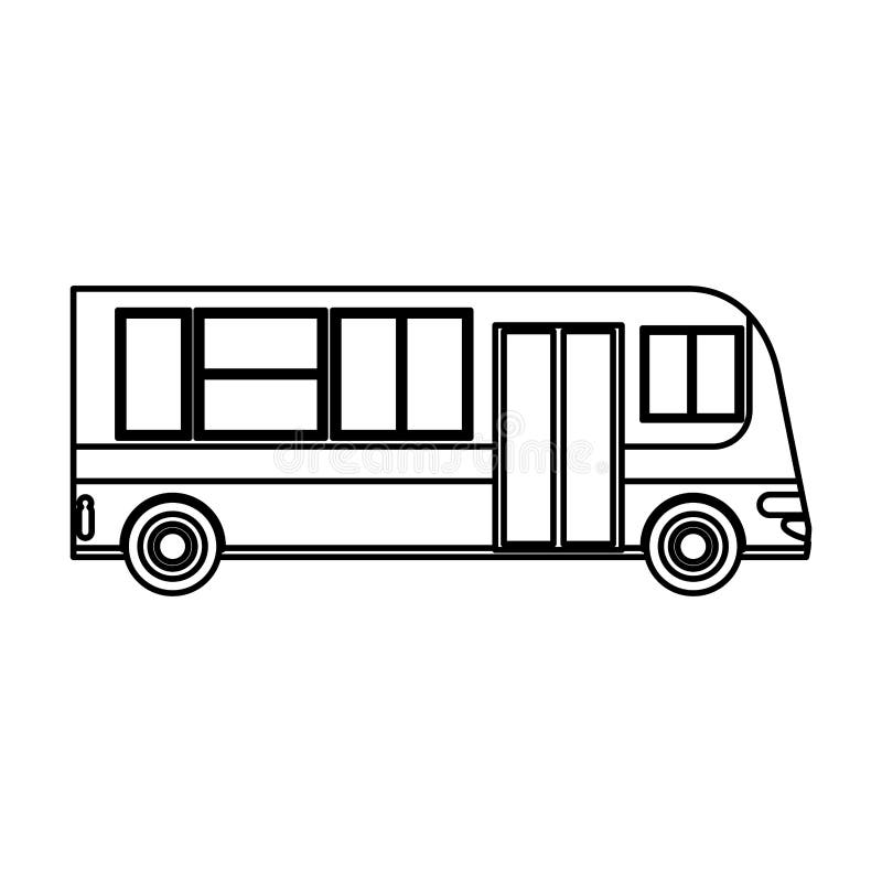 Bus Transport Service Public Outline Stock Illustration - Illustration ...
