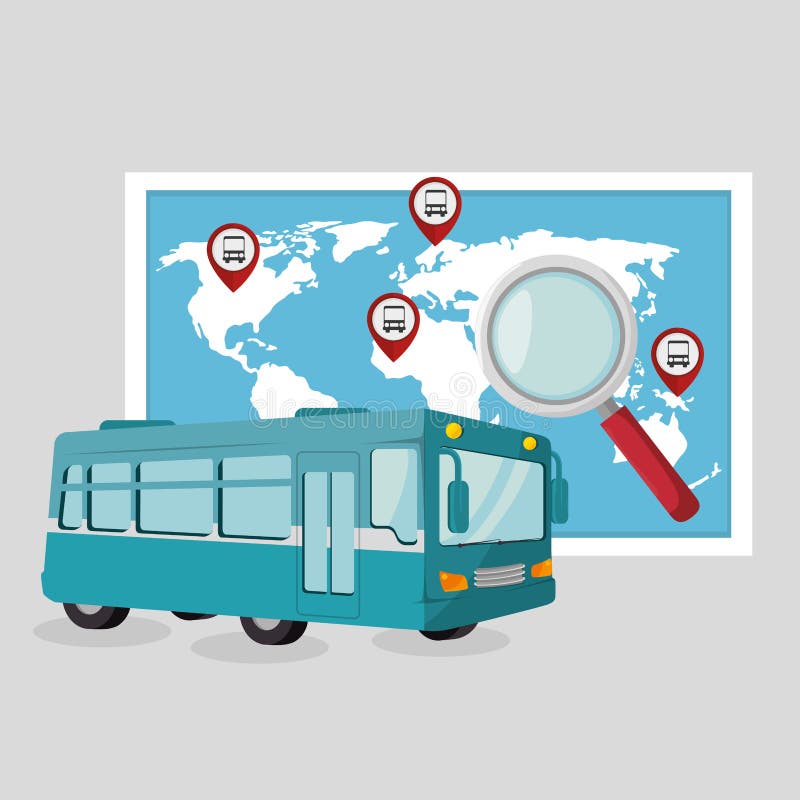 Bus travel service public stock vector. Illustration of service - 81869383