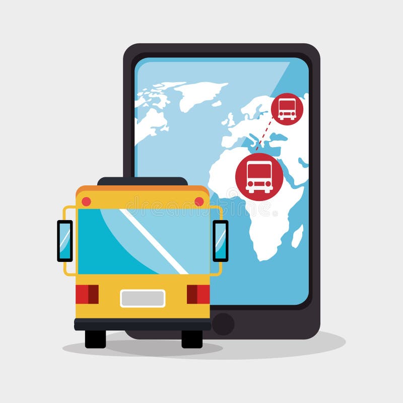 Bus travel service public stock vector. Illustration of street - 81869425