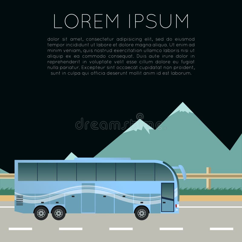 Bus trip banner stock vector. Illustration of open, cartoon - 63751665