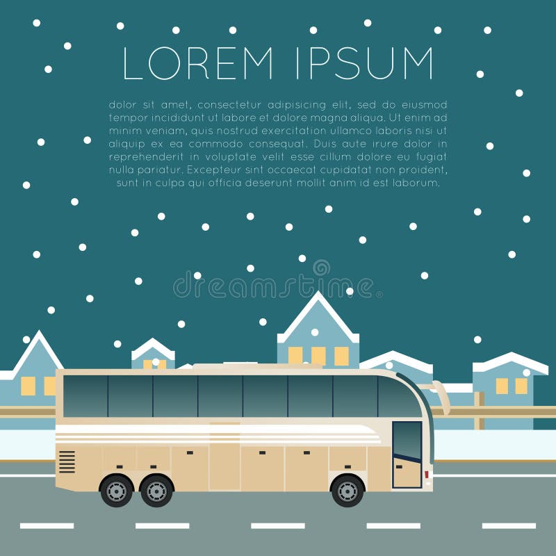 Bus trip banner stock vector. Illustration of blank, side - 63751643