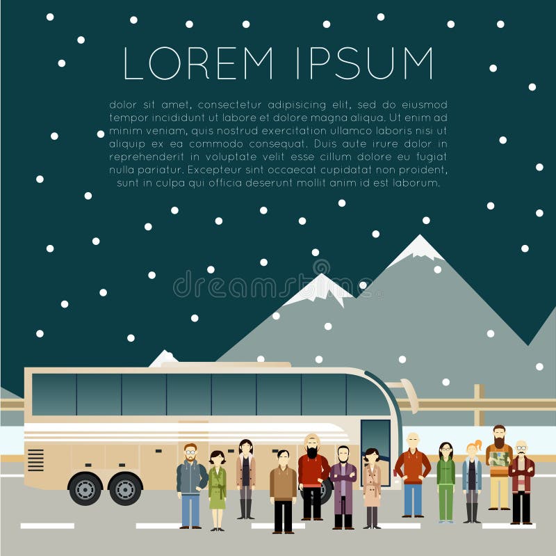 Bus trip banner stock vector. Illustration of modern - 63830704