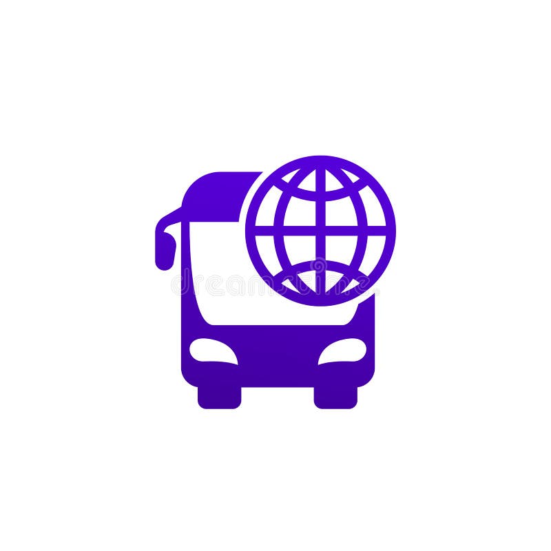 Bus Trip or Tour Icon on White Stock Vector - Illustration of tour ...