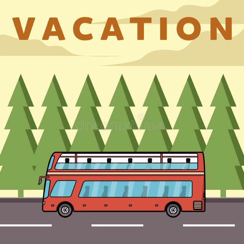 Bus Vacation Poster Vector Illustration Design Stock Vector ...