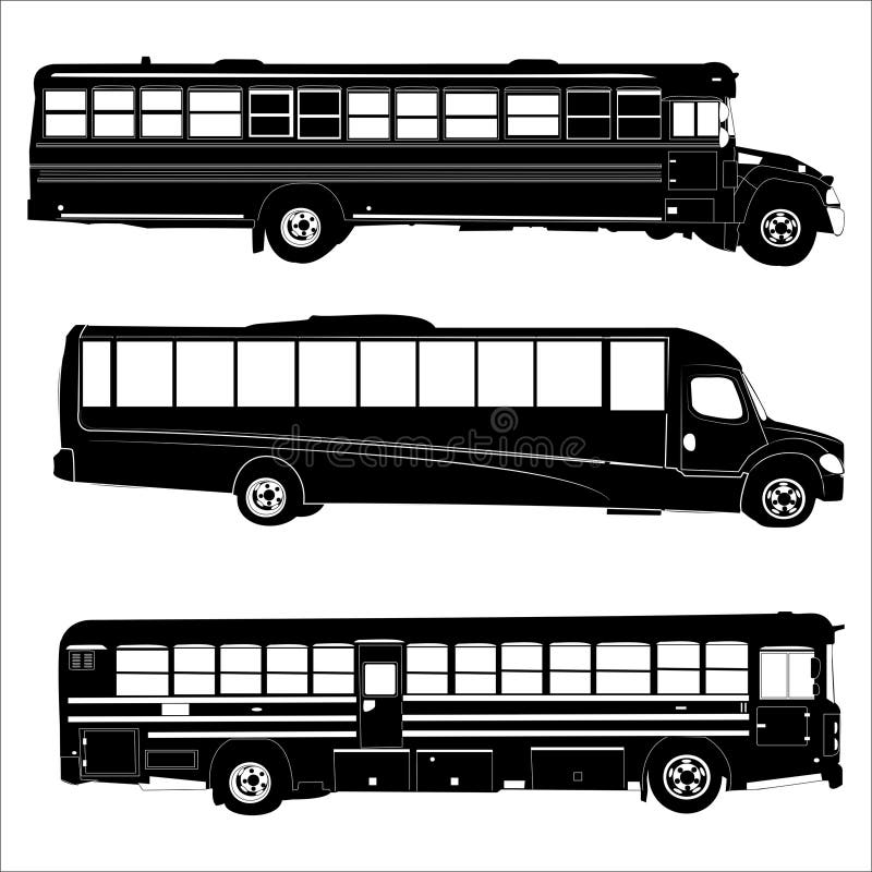Bus Van Silhouettes Shape Drawing Vol 2 Stock Illustration ...