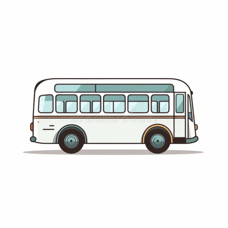 Minimalistic Japanese Style American Vintage Public Transit Bus ...